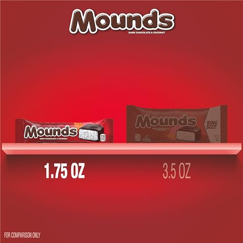 MOUNDS Dark Chocolate and Coconut Candy Bars, 1.75 oz (36 Count)