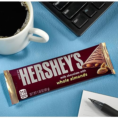 HERSHEY'S Milk Chocolate with Whole Almonds Candy Bars, 1.45 oz (36 Count)