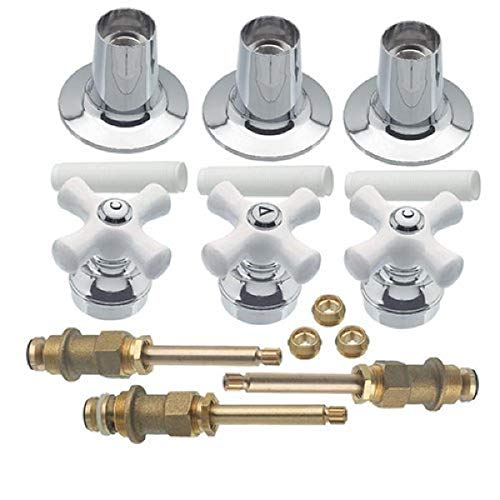 Danco 39696 Cross-Arm 3-Handle Tub/Shower Faucet Rebuild & Remodeling Valve Trim Kit for Pfister Contempera – Contessa, White/Chrome