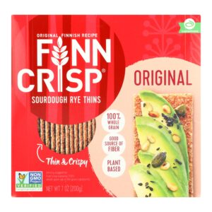 finn crisp sourdough rye thins, original crispbread, 7 ounce boxes (pack of 9)