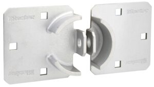 master lock hasp, solid steel hidden hasp, 9 in. wide, 770