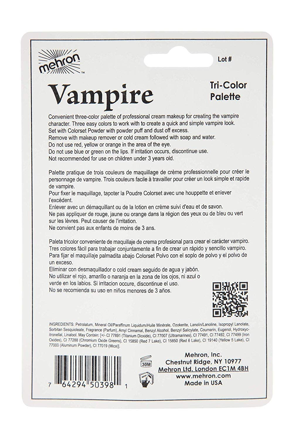 Mehron Makeup Tri Color (Vampire)