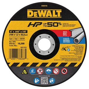 dewalt cutting wheel 6 in. x .040 in. x 7/8 in., 60 tooth (dw8725)