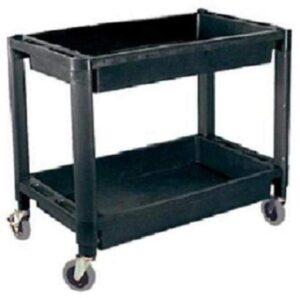 atd tools 7016 heavy-duty plastic 2-shelf utility cart