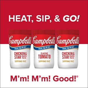 Campbell's Sipping Soup, Chicken & Mini Round Noodle Soup, 10.75 Oz Microwavable Cup (Case of 8)