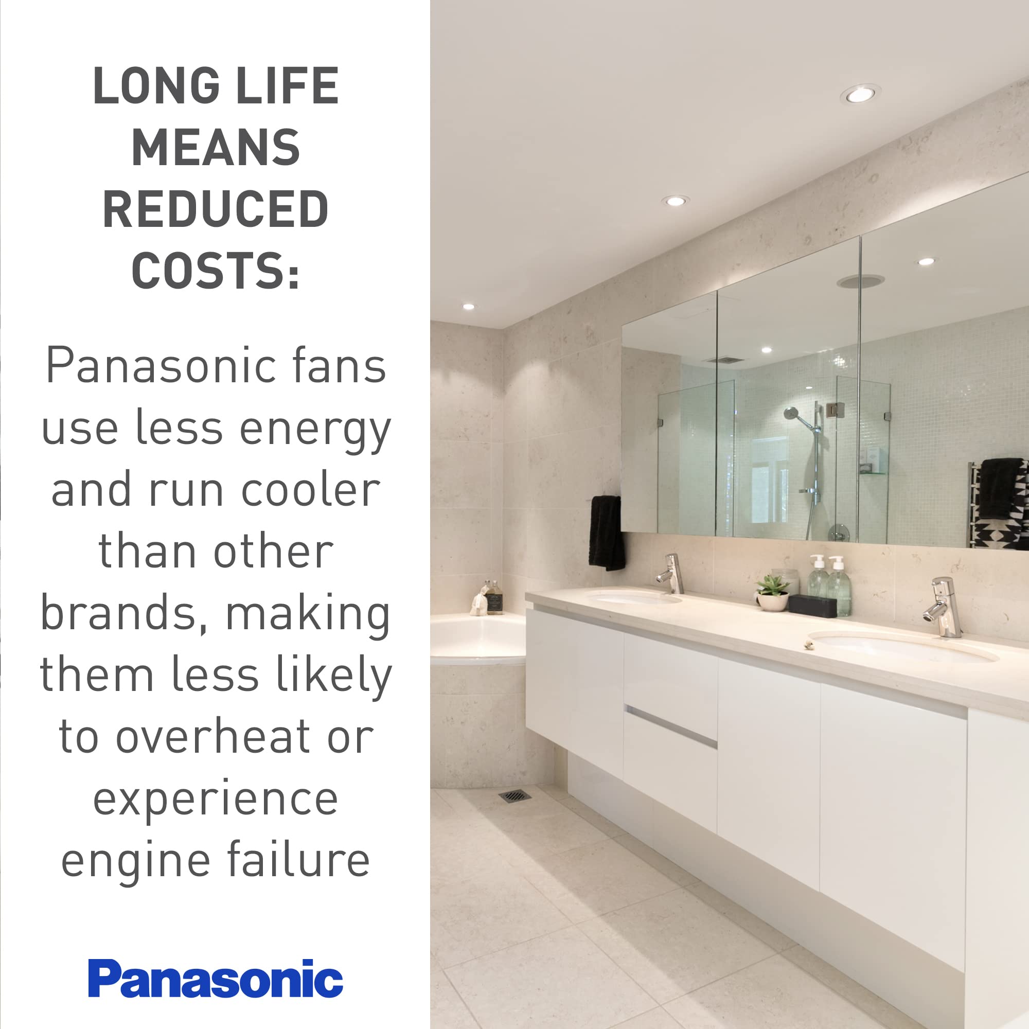 Panasonic FV-20VQ3 WhisperCeiling Spot Ventilation Fan - 190 CFM - Quiet Ceiling Mount Bathroom Fan