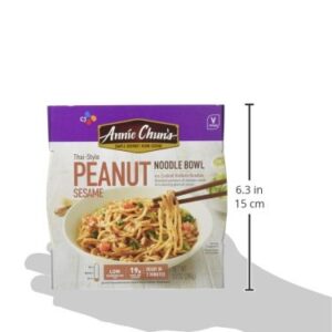 Annie Chun's - Noodle Bowl, Thai-Style Peanut Sesame Flavor, Instant & Microwavable, Non-GMO, Vegan, Healthy & Delicious, 8.7 Oz (Pack of 6)