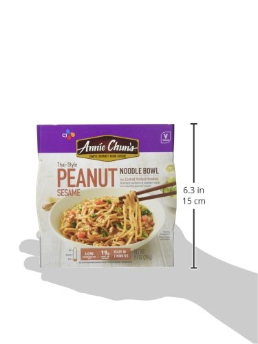 Annie Chun's - Noodle Bowl, Thai-Style Peanut Sesame Flavor, Instant & Microwavable, Non-GMO, Vegan, Healthy & Delicious, 8.7 Oz (Pack of 6)