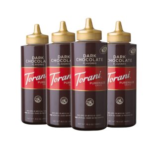 torani puremade sauce, dark chocolate, 16.5 ounces (pack of 4)