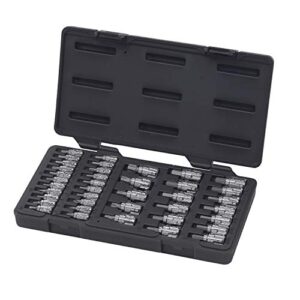 gearwrench 39 pc. 1/4" & 3/8" drive pass-thru bit socket set, standard hex/slotted/phillips/torx, sae/metric - 890040