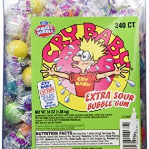 Cry Baby Extra Sour Bubble Gum 240ct. Tub, 38oz