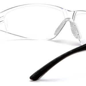 Pyramex Cortez Safety Eyewear, Clear Lens With Black Temples