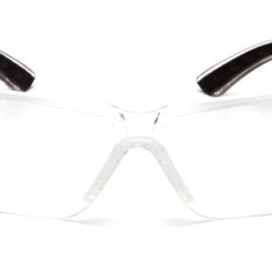 Pyramex Cortez Safety Eyewear, Clear Lens With Black Temples