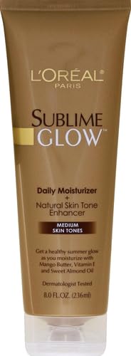 L'Oreal Paris Sublime Bronze Glow Daily Moisturizer and Natural Skin Tone Enhancer, Medium Skin Tones, 8 fl. Oz