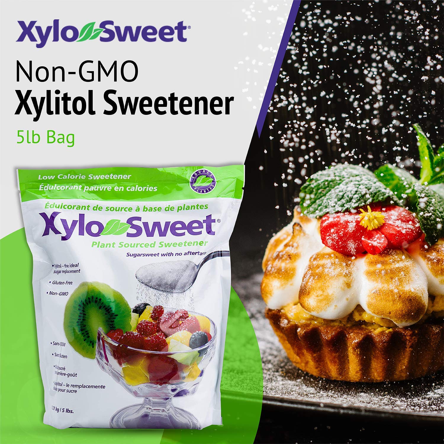 Xlear XyloSweet Non-GMO Xylitol Sweetener - Natural Sweetener Sugar Substitute, Granules, 5 Pound Bag (Pack of 1)