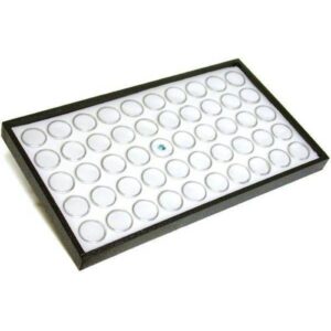 50 white foam gem jars showcase stackable display tray