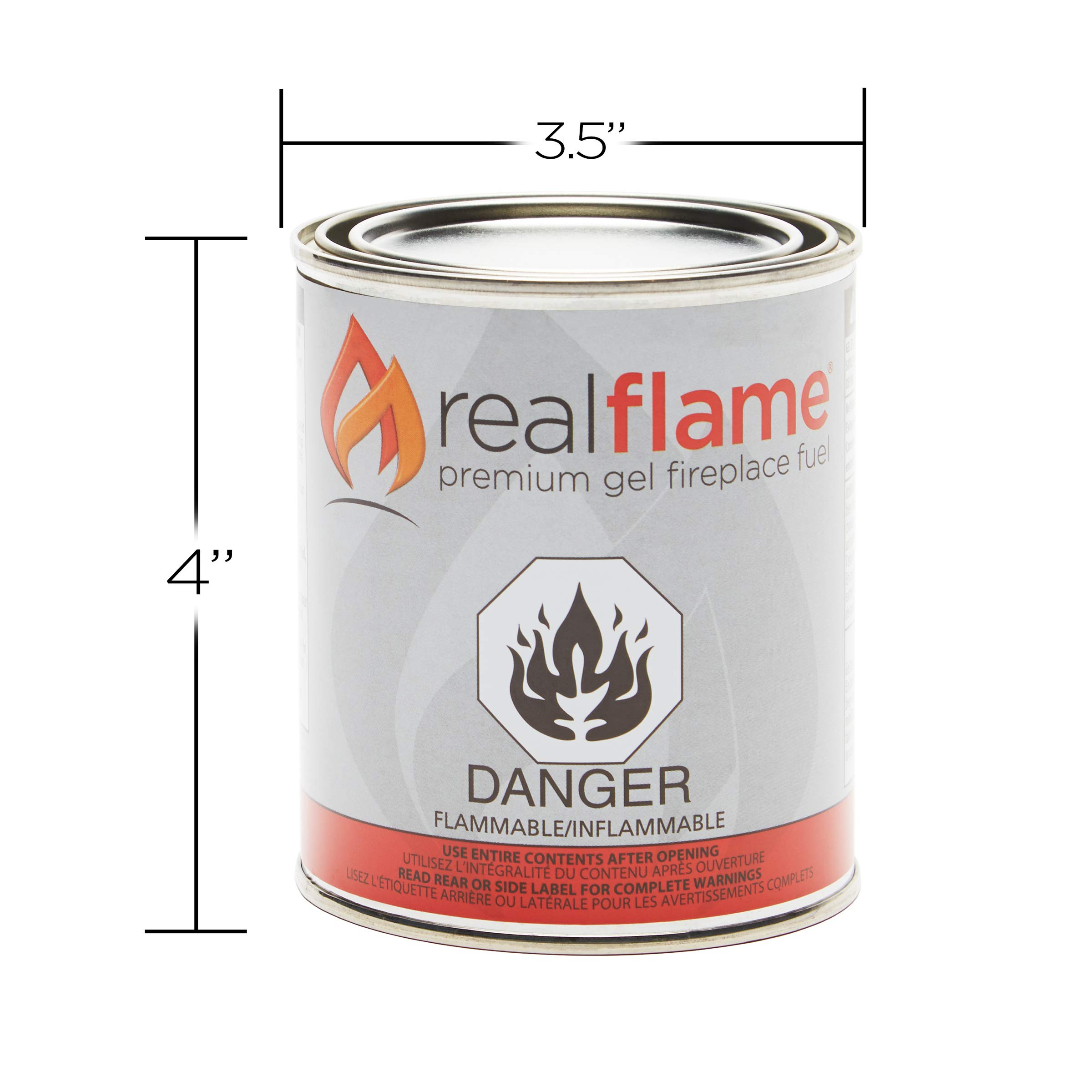 Real Flame Gel Fuel Cans - 24-Pack - Gelled Isopropyl Alcohol for Indoor or Outdoor Fireplaces