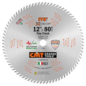 cmt 252.072.12 itk xtreme industrial fine cut-off saw blade, 12-inch x 80 teeth atb grind with 1-inch bore