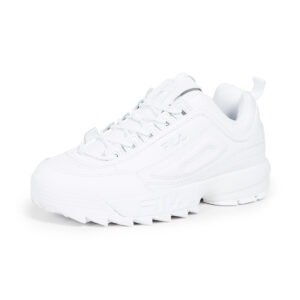 Fila Men's Strada Disruptor fashion sneakers, White/White/White, 9.5 US