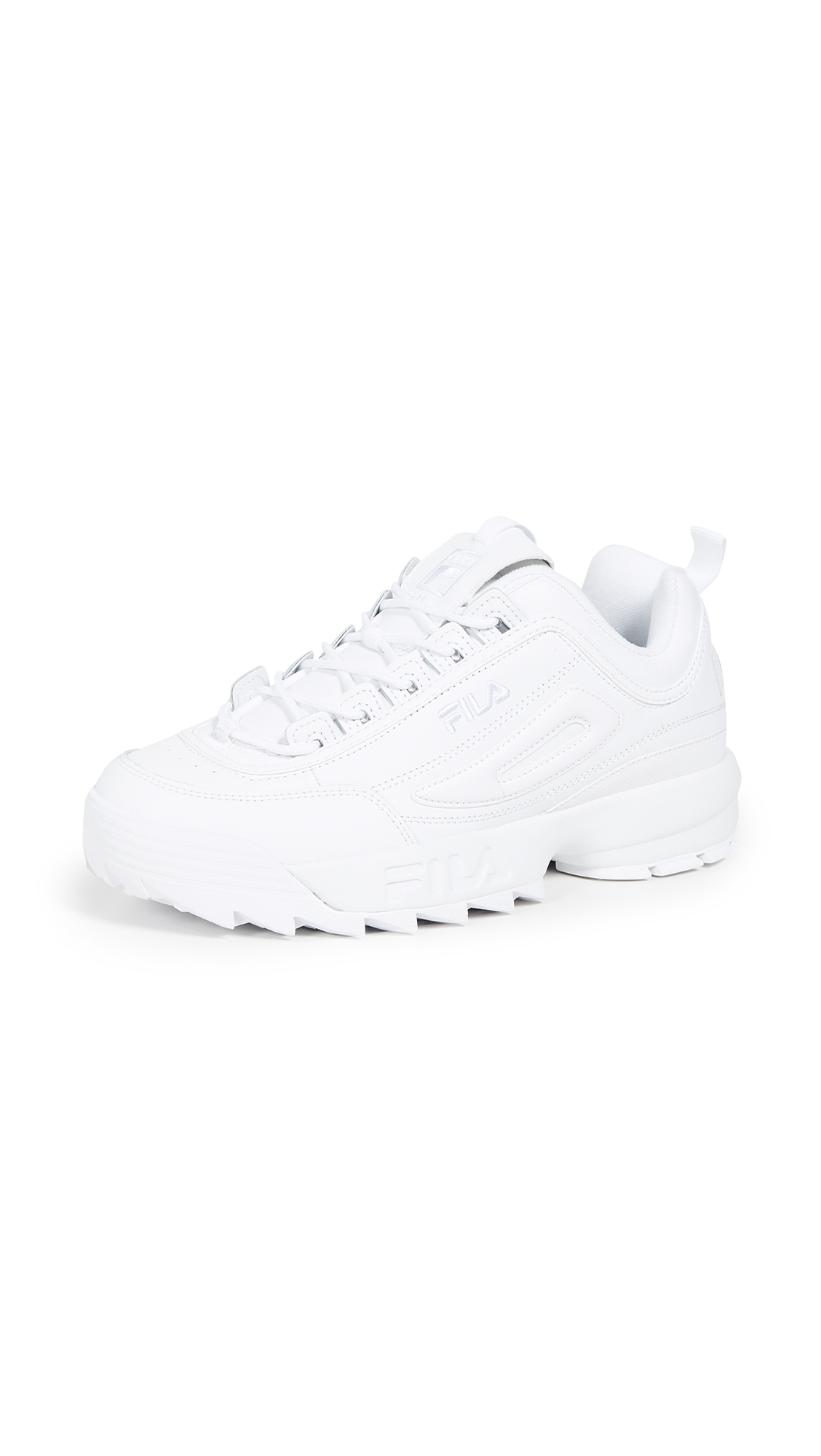 Fila Men's Strada Disruptor fashion sneakers, White/White/White, 9.5 US