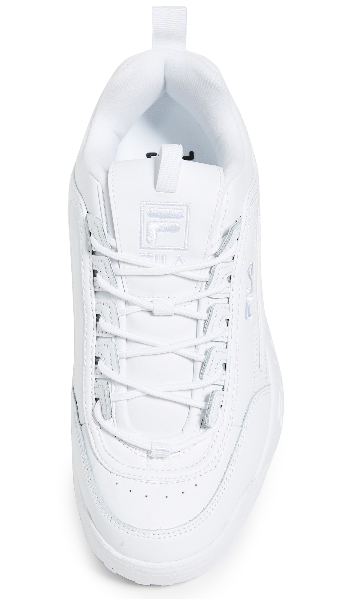 Fila Men's Strada Disruptor fashion sneakers, White/White/White, 9.5 US