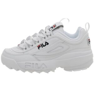 Fila Men's Strada Disruptor fashion sneakers, White/Peacoat/Vinred, 12 US