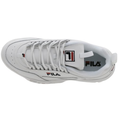 Fila Men's Strada Disruptor fashion sneakers, White/Peacoat/Vinred, 12 US