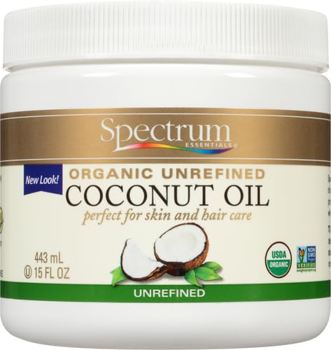 Spectrum Essentials Organic Virgin Coconut Oil, Unrefined, 15 Oz (Packaging May Vary)