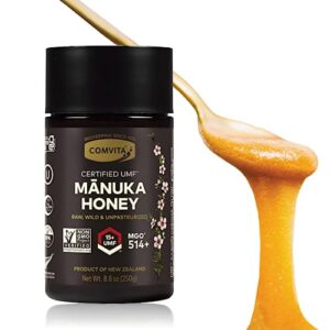 comvita manuka honey (umf 15+, mgo 514+) new zealand’s #1 manuka brand | superfood for gut & immune support | raw, wild, non-gmo | 8.8 oz