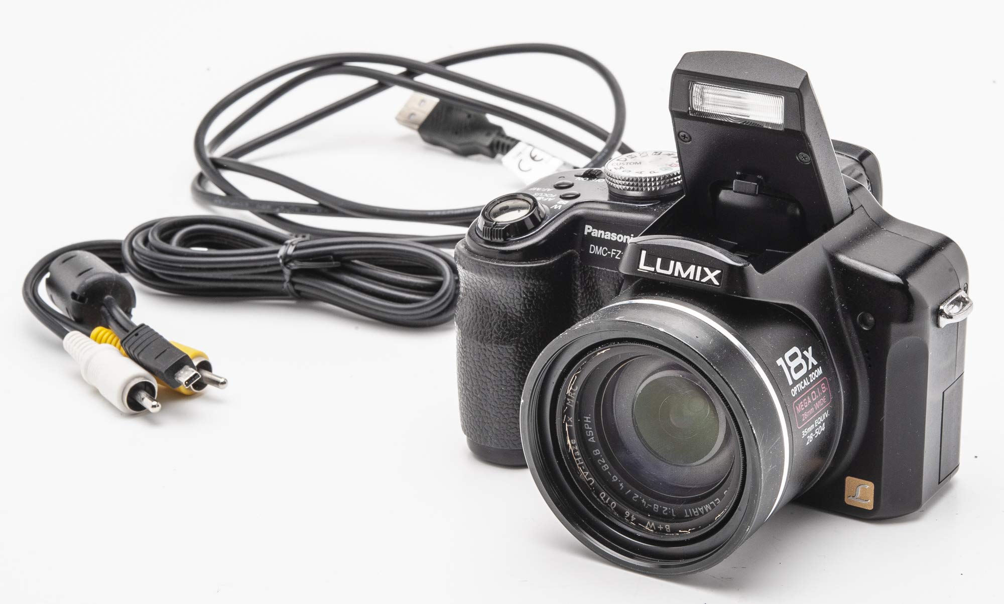 Panasonic Lumix DMC-FZ18K 8.1MP Digital Camera with 18x Wide Angle MEGA Optical Image Stabilized Zoom (Black)