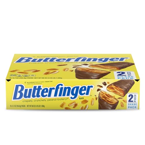 Butterfinger, Bulk 18 Pack, Chocolatey, Peanut-Buttery, Individually Wrapped Candy Bars, Share Pack, 3.7 oz Each