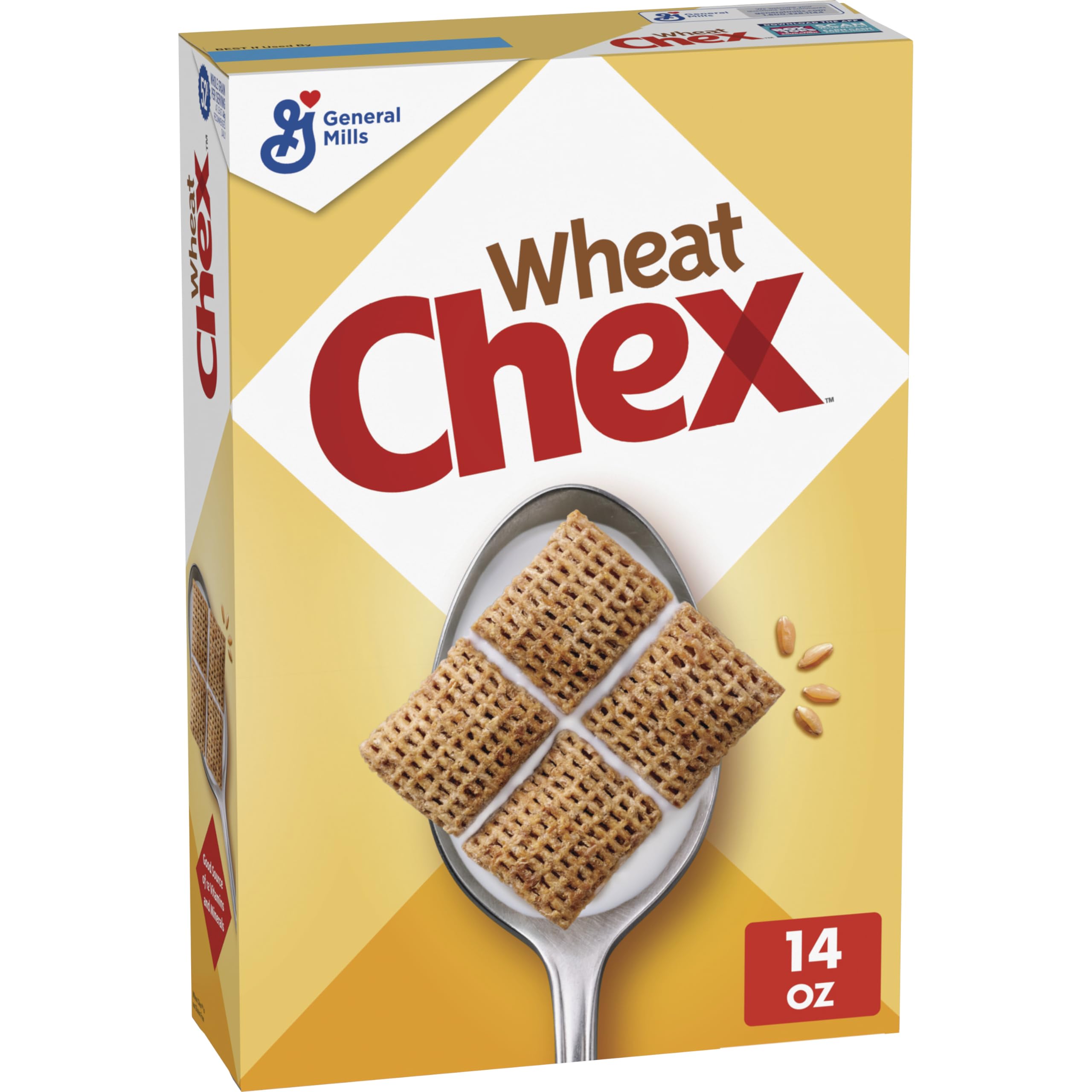 Chex Wheat Breakfast Cereal, Made with Whole Grain, Homemade Chex Mix Ingredient, 14 OZ