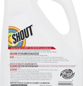 Shout Active Enzyme Laundry Stain Remover Spray, Triple-Acting Formula Clings, Penetrates, and Lifts 100+ Types of Everyday Stains - Prewash Refill 60oz