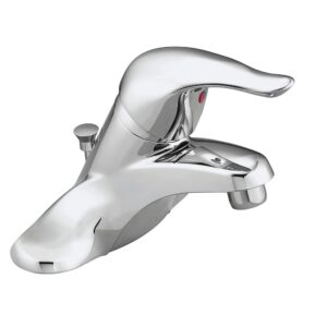 moen chateau chrome one-handle lavatory faucet with drain assembly, l6421