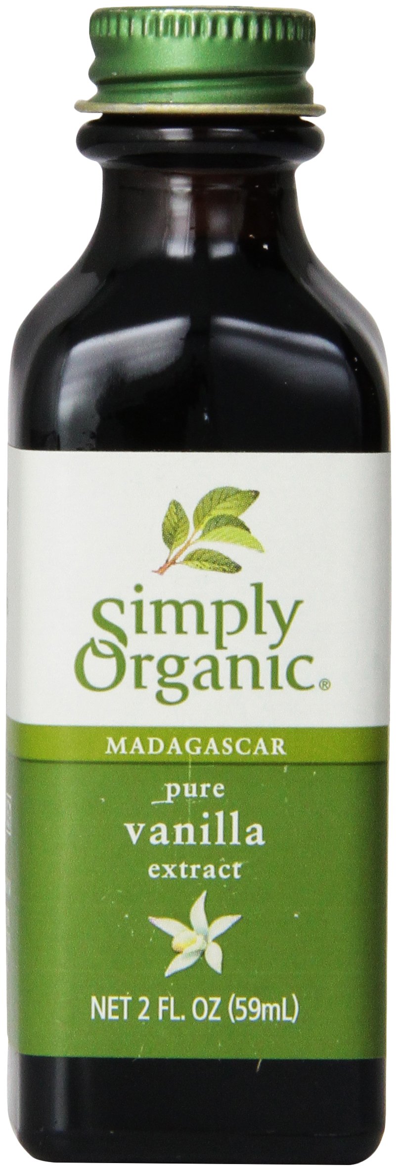 Simply Organic Pure Madagascar Vanilla Extract, 2-Ounce Glass Jar, Certified Organic, Sugar-Free Flavor For Smoothies