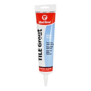 red devil 0425 pre-mixed tile grout squeeze tube, 5.5 oz., white