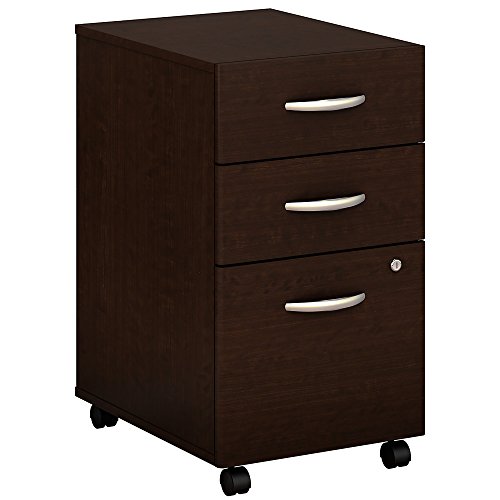 Bush Business Furniture Series C 3 Drawer Rolling File Cabinet in Mocha Cherry, Fully Assembled Under Desk Storage with Wheels for Home and Professional Office