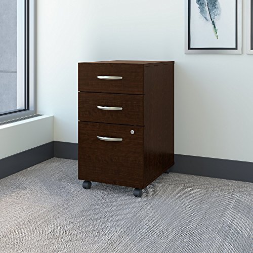 Bush Business Furniture Series C 3 Drawer Rolling File Cabinet in Mocha Cherry, Fully Assembled Under Desk Storage with Wheels for Home and Professional Office