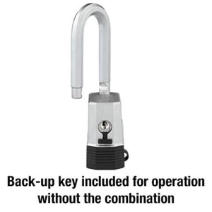 Master Lock Outdoor Combination Lock, Heavy Duty Weatherproof Padlock, Resettable Combination Lock for Outdoor Use, Silver, M176XDLH