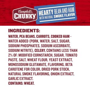 Campbell’s Chunky Soup, Hearty Bean Soup With Ham, 19 Oz Can