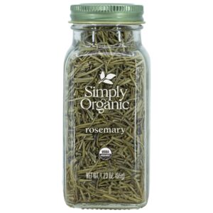 simply organic whole rosemary leaf, 1.23 ounce, pungent, herbaceous, fresh earthy taste & aroma, kosher, certified organic