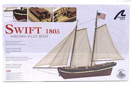 Artesanía Latina – Wooden Ship Model Kit – US Pilot Boat, Swift– Model 22110-N, 1:50 Scale – Models to Assemble – Initiation Level