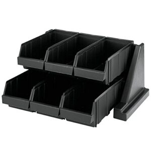 cambro 6rs6110 versa black 6-bin 20" x 17" x 9" organizer rack