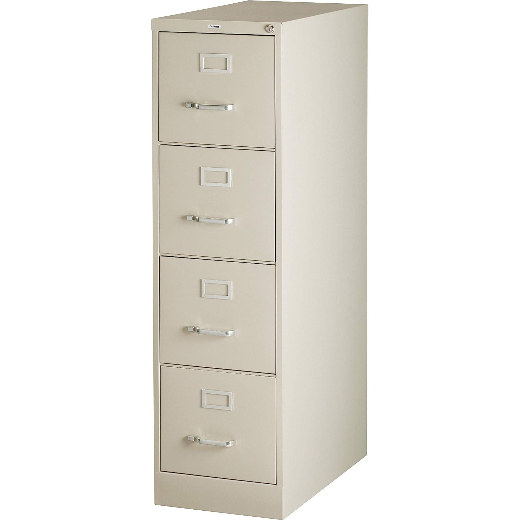 Lorell LLR60193 4-Drawer Vertical File with Lock, 15" x 26-1/2" x 52", Putty