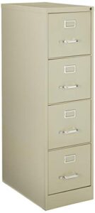 lorell 4-drawer vertical file with lock, 15 by 25 by 52-inch, putty