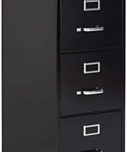 Lorell LLR60191 4-Drawer Vertical File with Lock, 15" x 26-1/2" x 52", Black