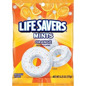 life savers orange mints hard candy bag, 6.25 ounce (pack of 12)