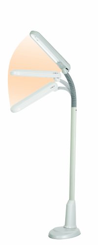 OttLite Standing Floor Lamp with Adjustable Neck, Craft Plus - 24w Compact Fluorescent Lamp for Bright Natural Daylight - Modern Home Decor, for Living Room, Sewing, Reading, Bedroom & Office