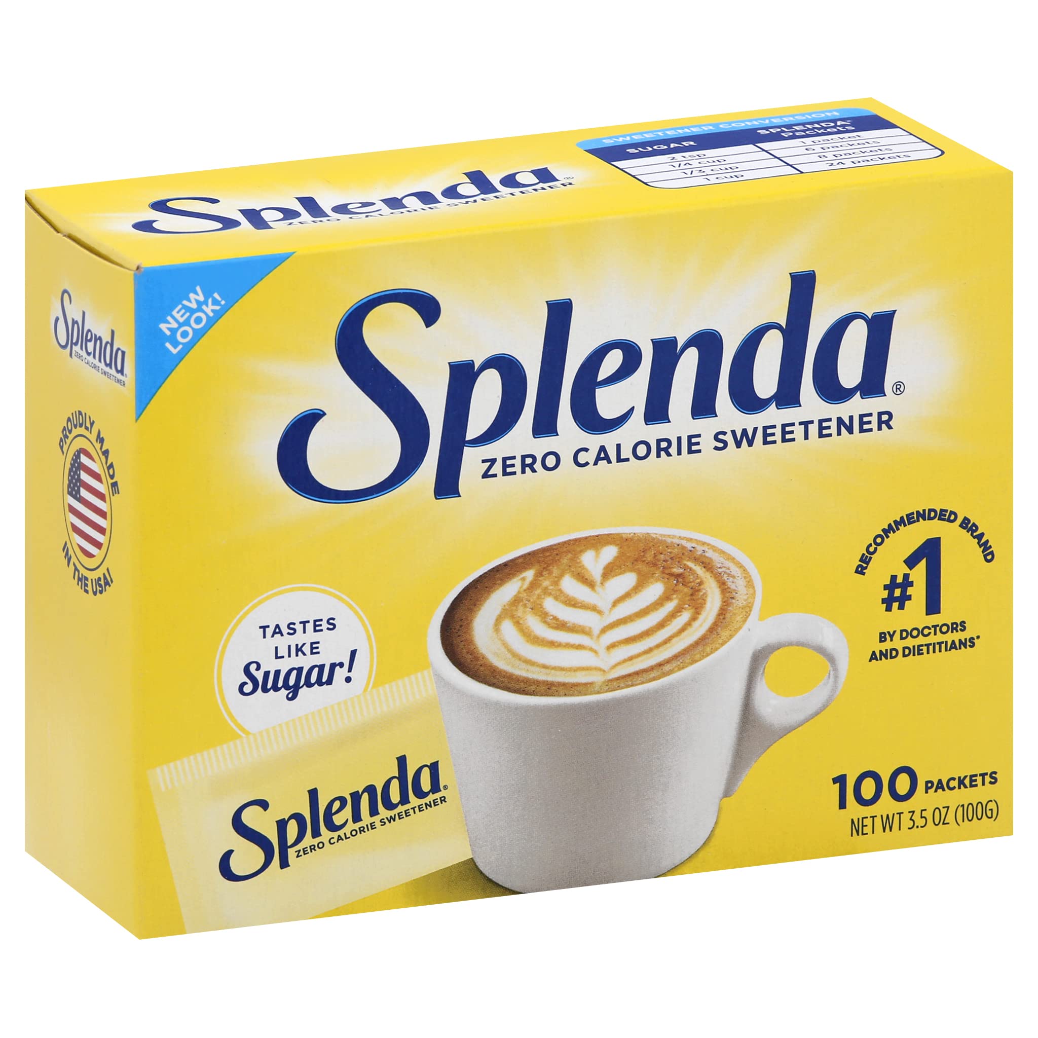 SPLENDA Zero Calorie Sweetener, 100 Count Packets