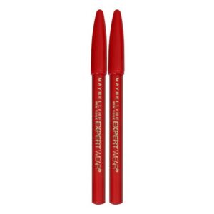 maybelline new york makeup expert wear twin eyebrow pencils and eyeliner pencils, light brown shade, 2 count (pack of 1) 59tc-04